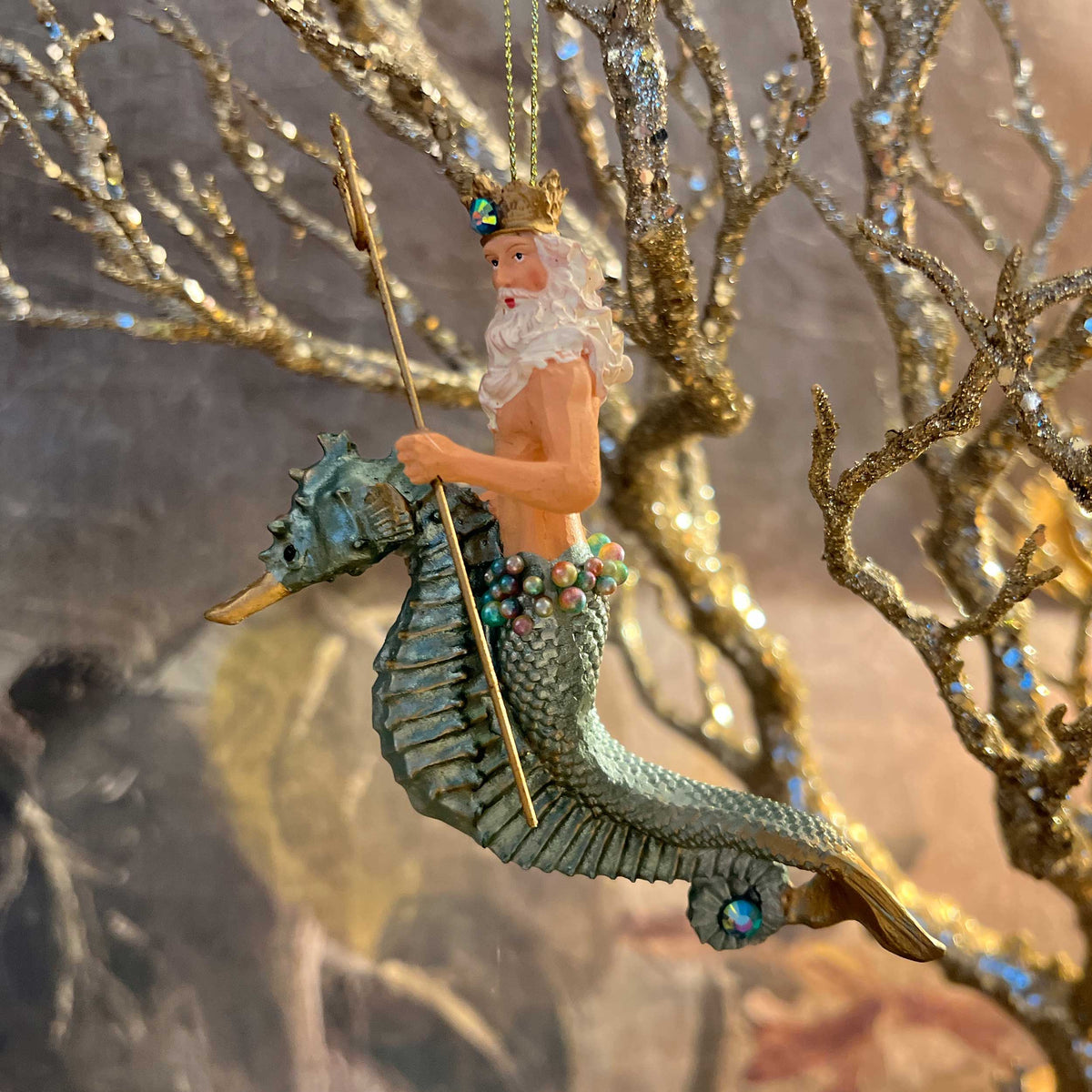 King Neptune & his Seahorse Christmas Decoration – Doris Brixham