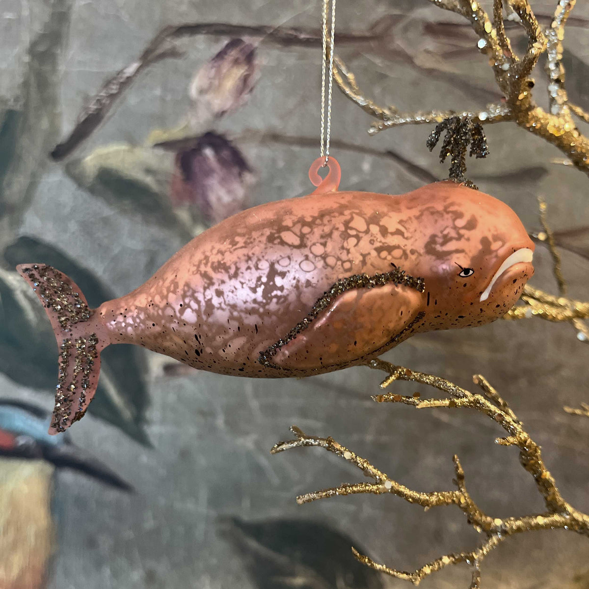 Pink Baleen Whale Glass Christmas Tree Decoration – Doris Brixham
