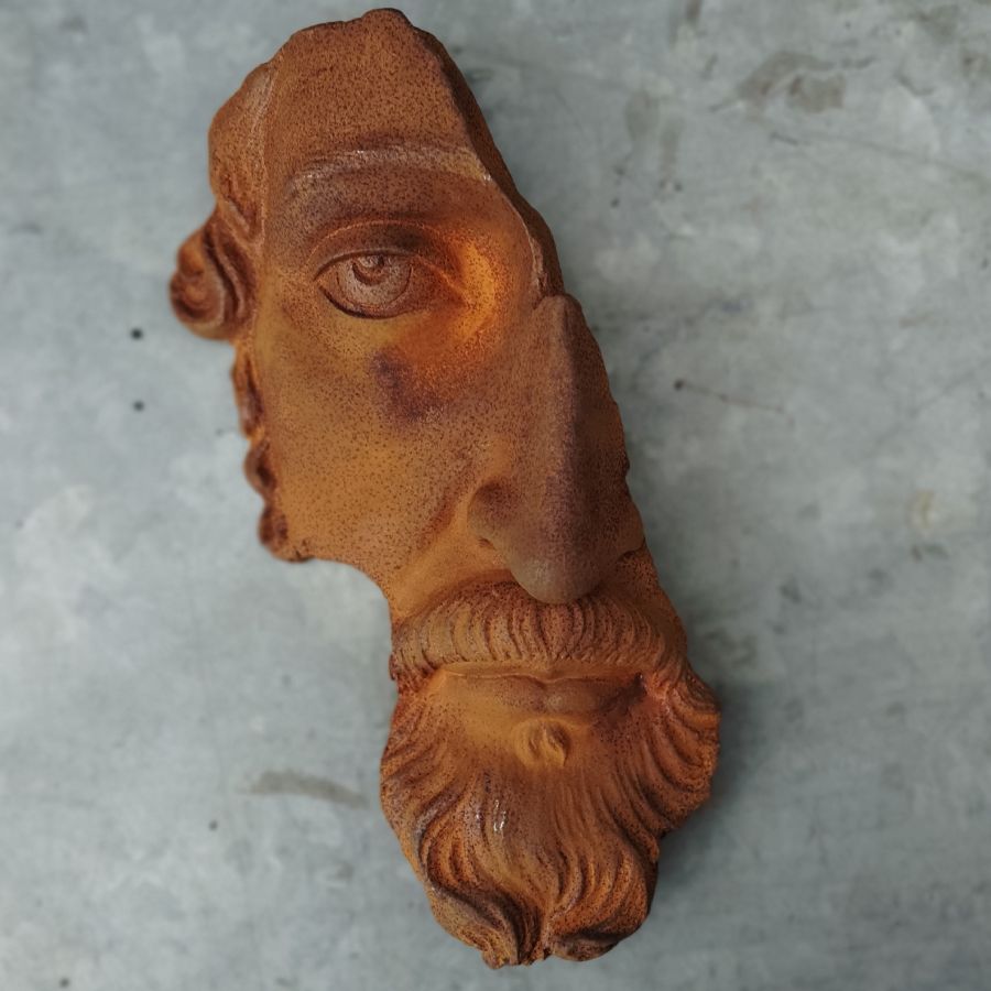 Rusty Cast Iron Face Sculpture – Doris Brixham