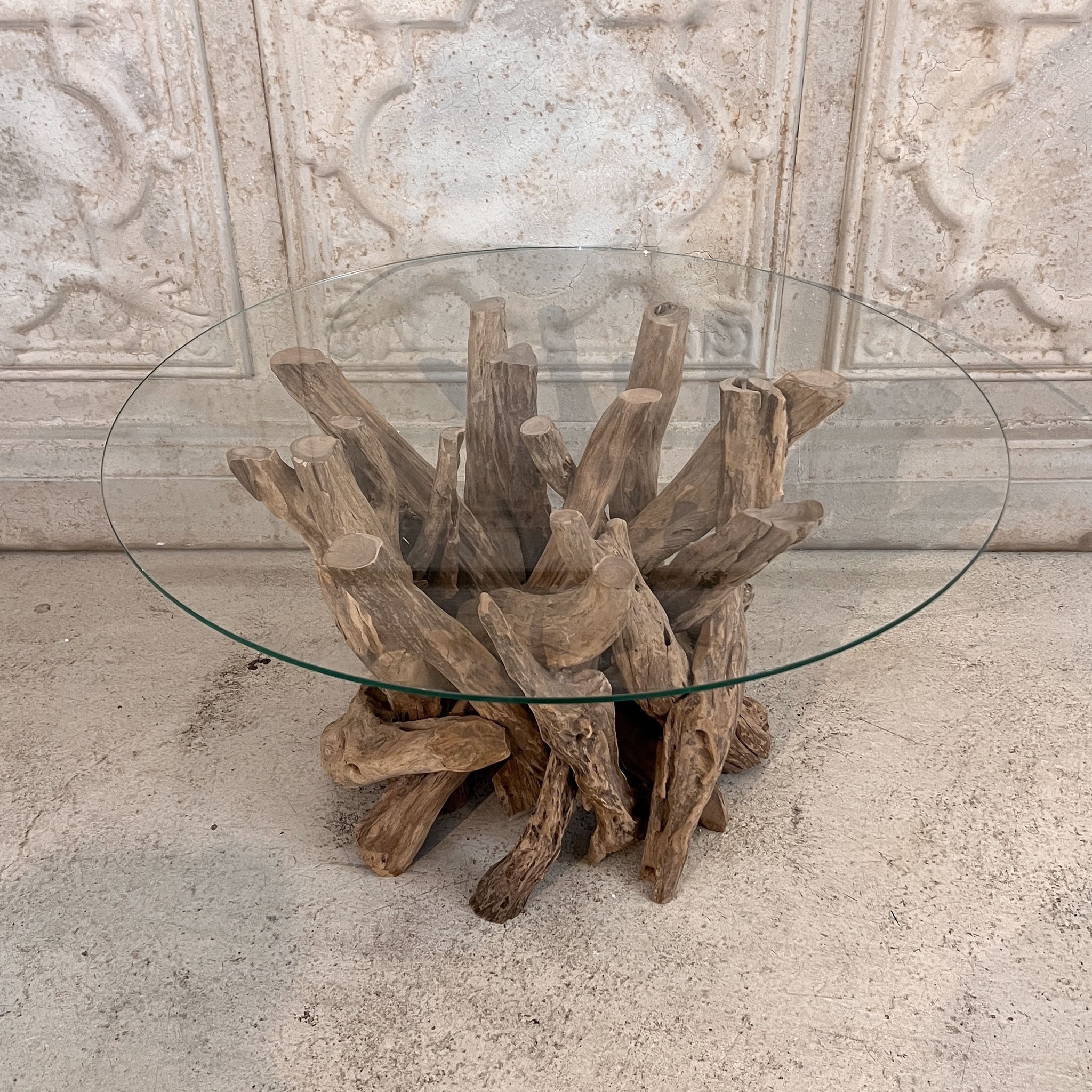 Driftwood Round Coffee Table 40cm High – Doris Brixham
