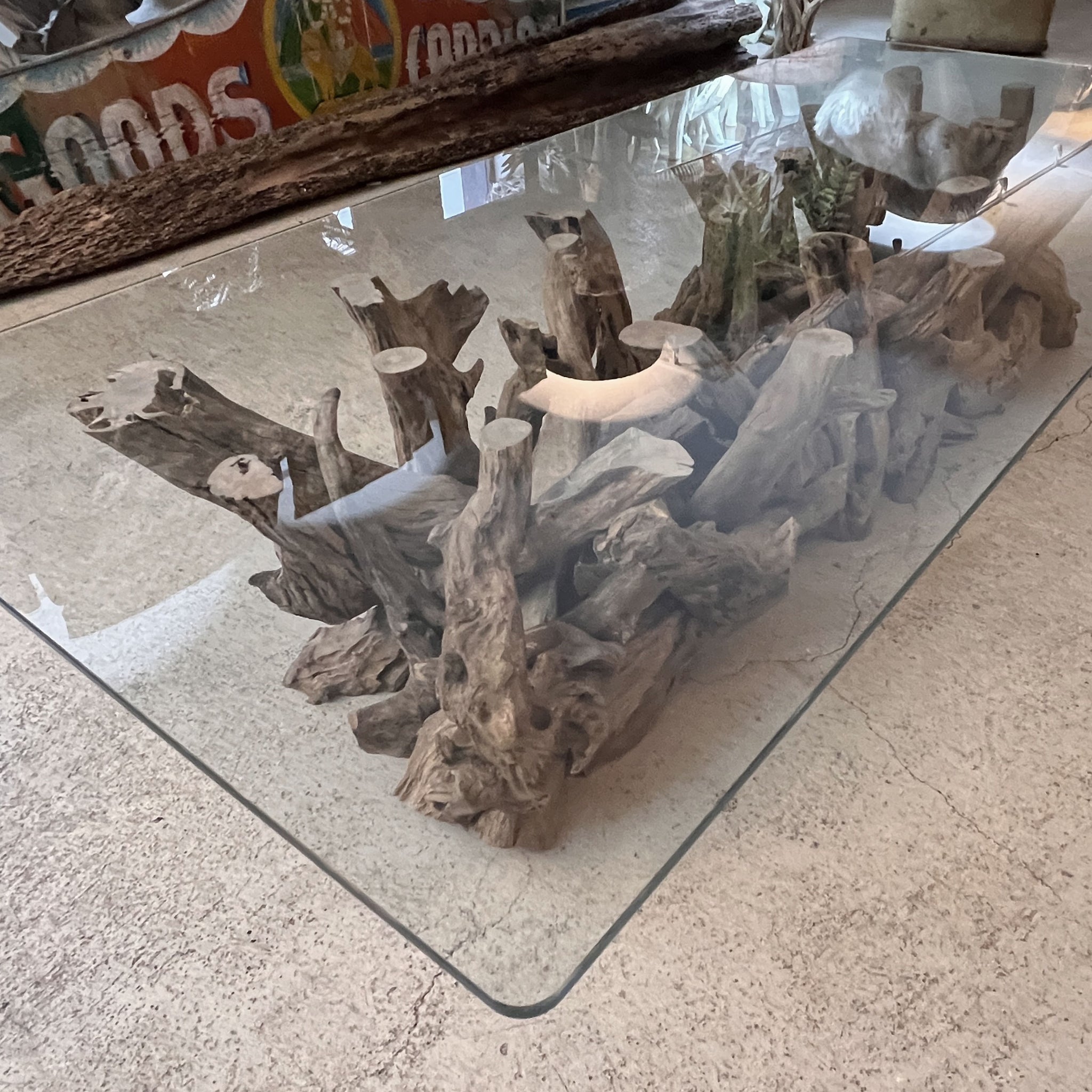 Slim Rectangular Driftwood Coffee Table 185cm x 65cm x 44cm high Base ...